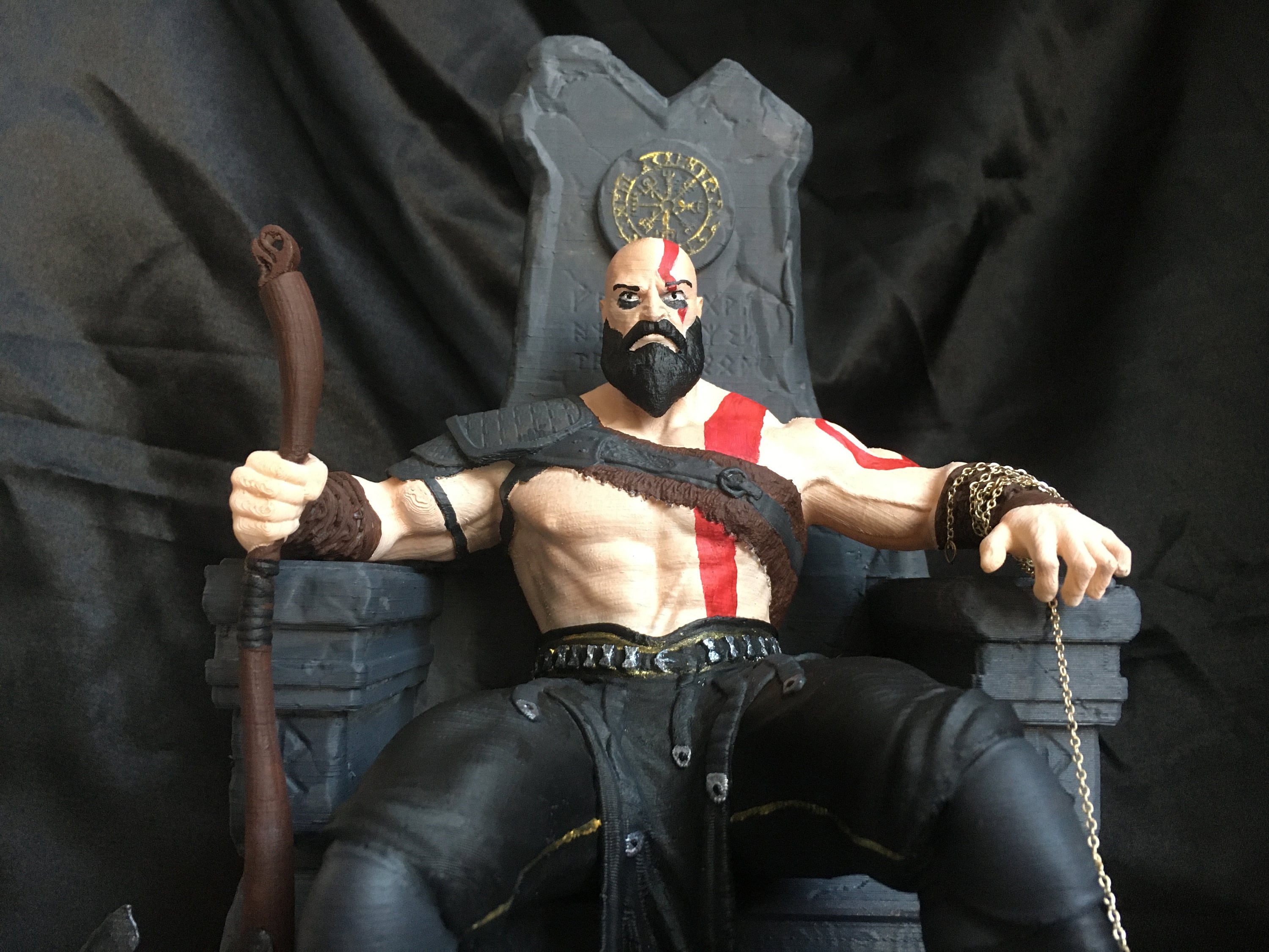 Kratos Kratos Figure Kratos on the Throne Statue God of - Etsy