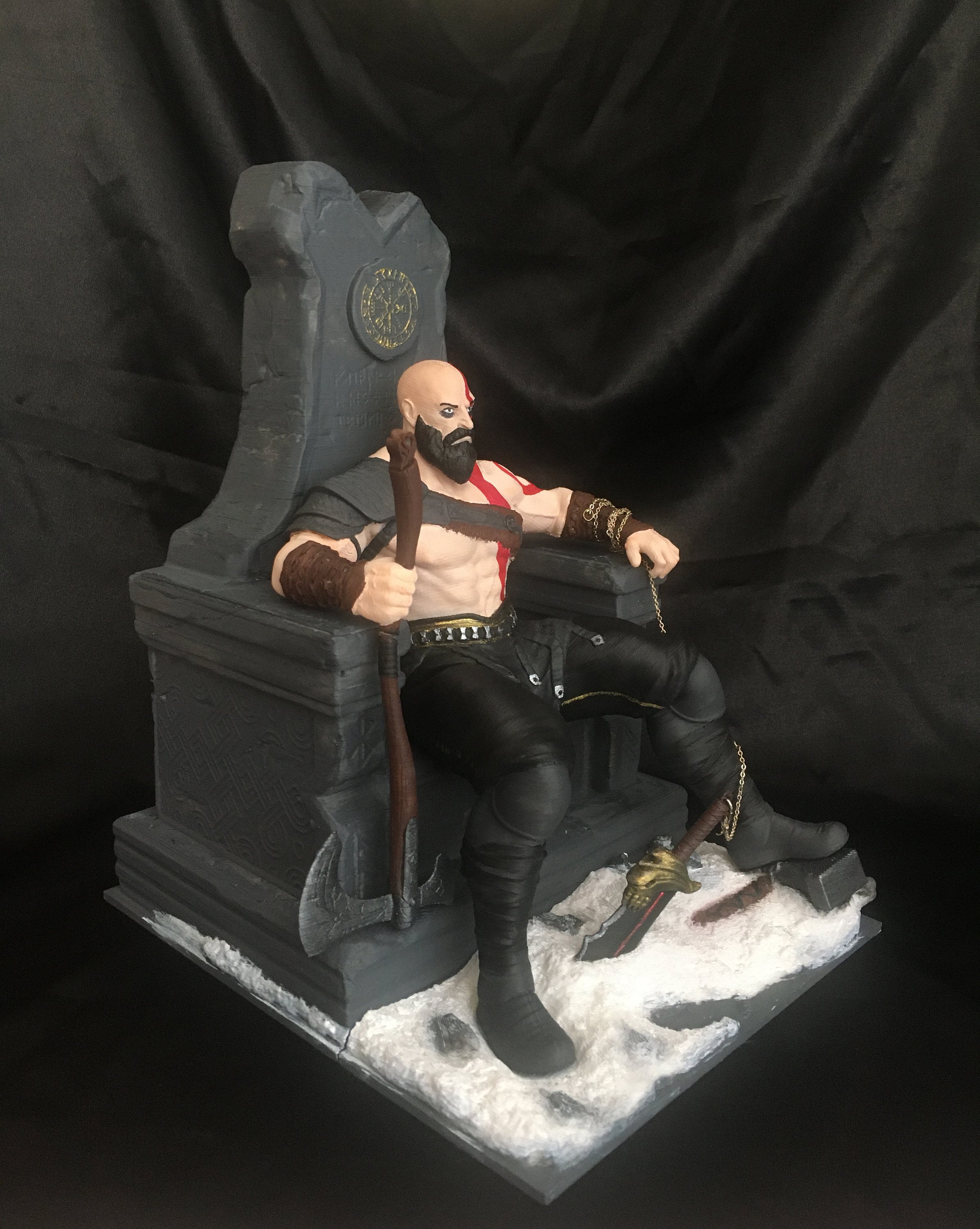Kratos Kratos Figure Kratos on the Throne Statue God of - Etsy