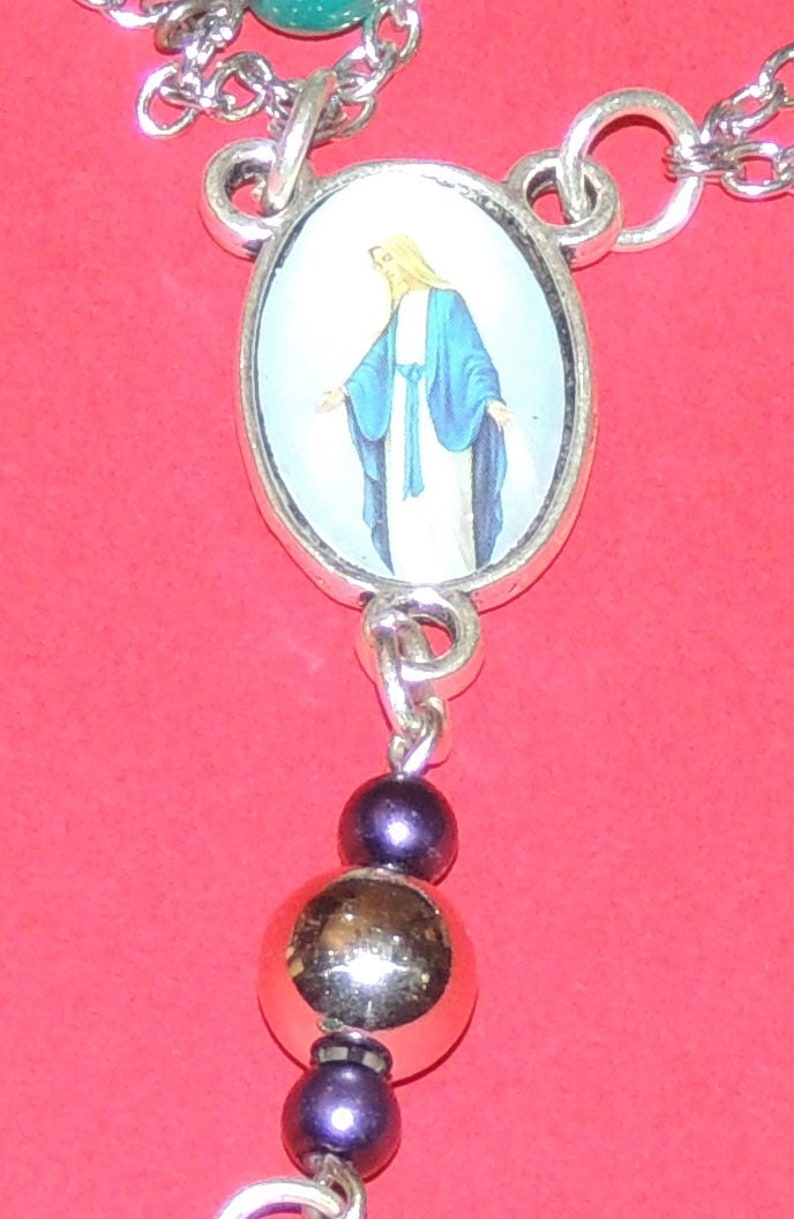 Our Lady of Grace Teal Ladder Rosary - Etsy