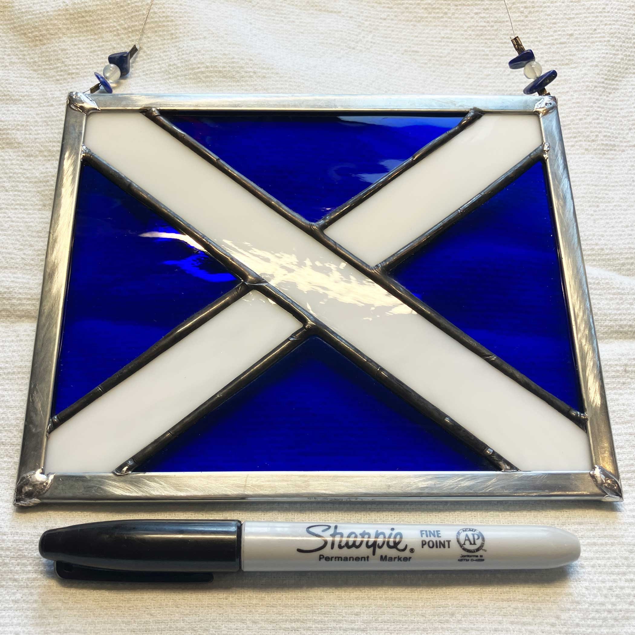 Scottish Flag Stained Glass Handmade Suncatcher Scotland Highland Gift ...