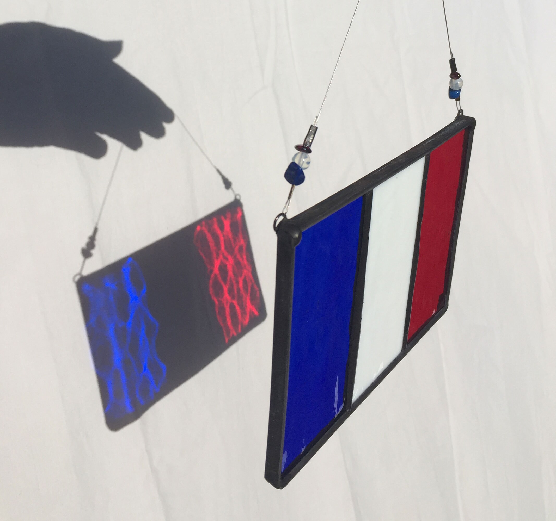 French Flag Stained Glass Suncatcher Handcrafted Artisan Flag of France ...