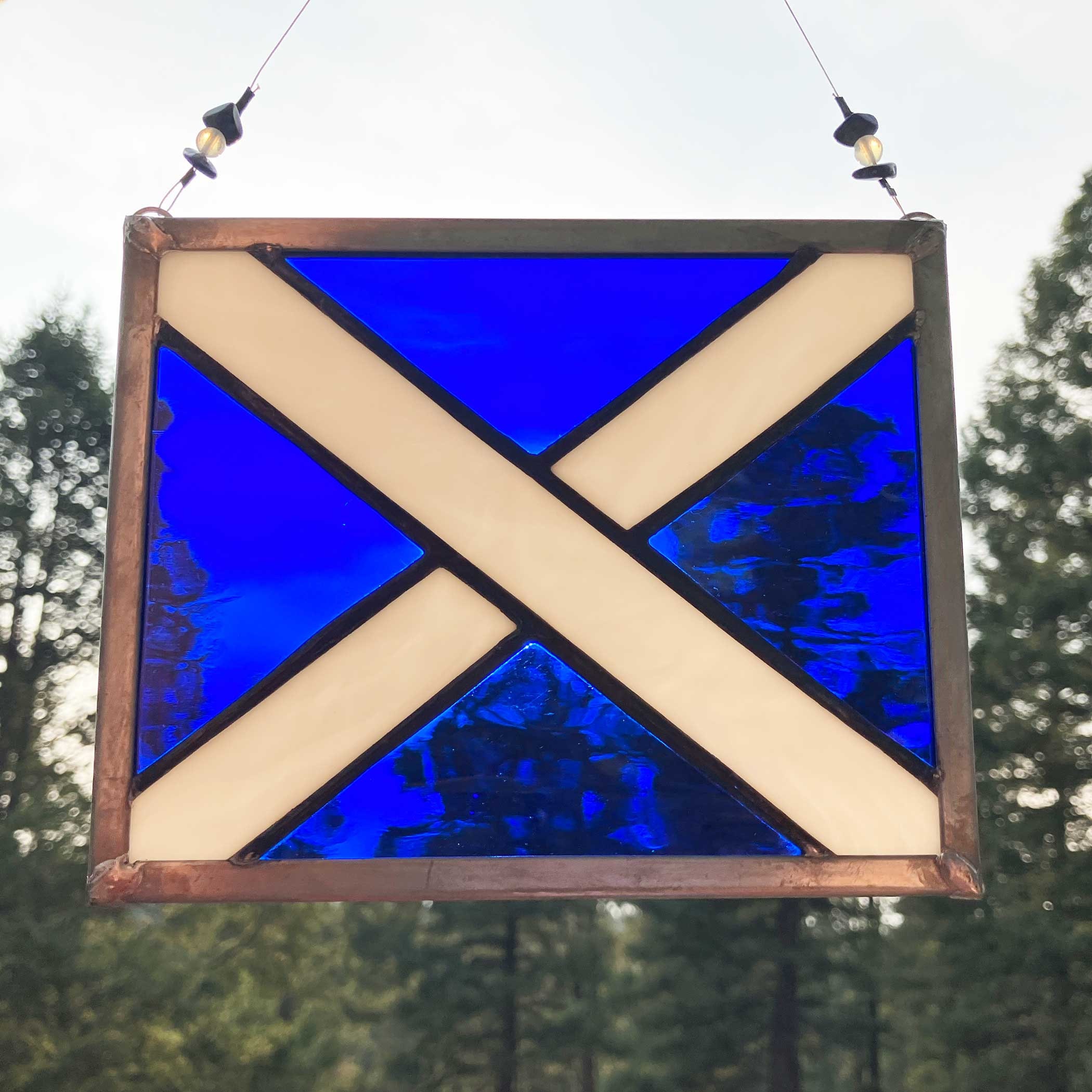 Scottish Flag Stained Glass Handmade Suncatcher Scotland Highland Gift ...