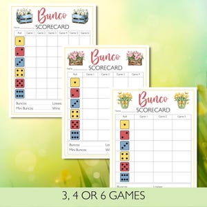 Spring Bunco Printable Bundle – Score Sheets, Tally Cards, Table ...