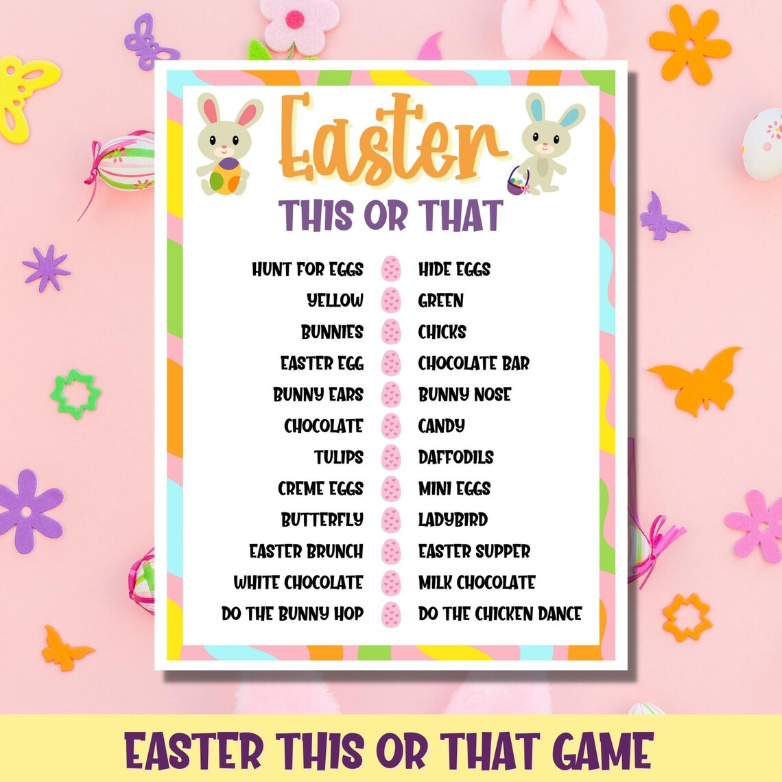 Printable Easter This or That Game Would You Rather Fun for - Etsy