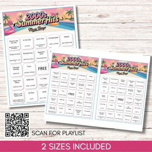 2000s Summer Hits Music Bingo – Printable Y2K Bingo Game With Spotify ...