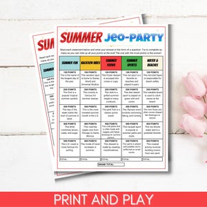 Summer Jeo-party Trivia Game – Printable Summer Quiz, Fun for Bbqs ...