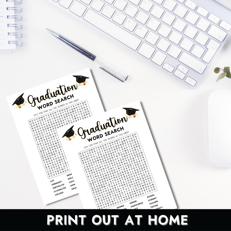 Printable Graduation Party Word Search College High School - Etsy