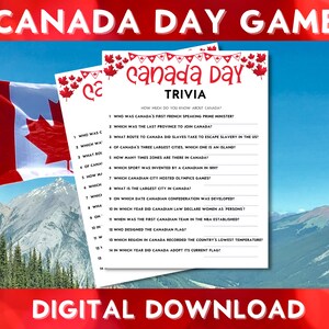 Canada Day Trivia Quiz Game, Printable, Instant Download, Party Game ...