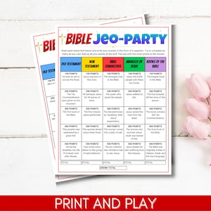 Bible Jeopardy Game, Fun Bible Trivia for Family, Printable Jeopardy ...