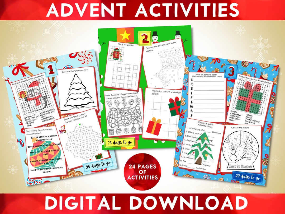 Christmas Advent Activities for Families, Advent Calendar, Printable ...
