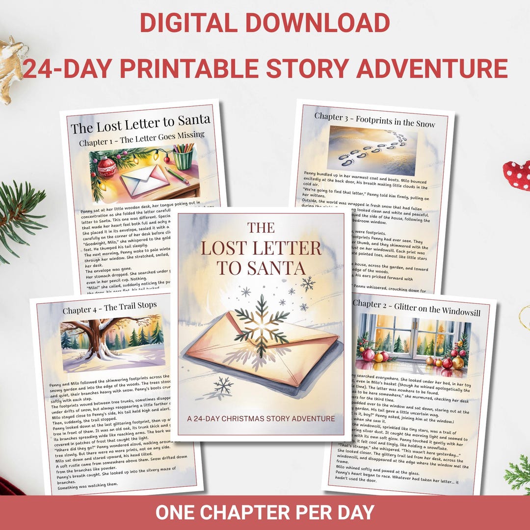 Printable Christmas Advent Story for Kids – 24 Daily Chapters, Advent ...