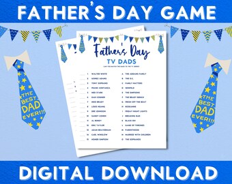 Famous TV Dads Match up Game Printable Father's Day - Etsy