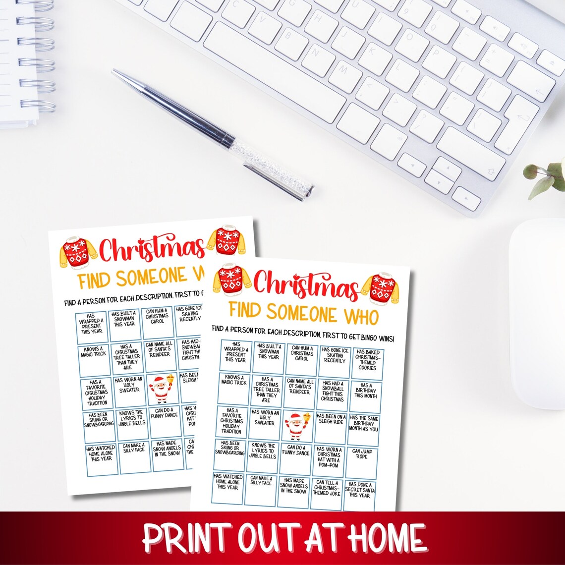 Christmas Find Someone Who | Christmas Group Game | Icebreaker Bingo ...