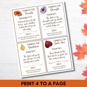 30 Days of Thankfulness Cards, Thanksgiving Gratitude, Daily Scripture ...