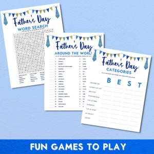 Father's Day Party Game, Father's Day Activity, Father's Day Game ...