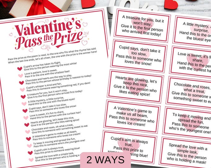 Valentines Day Pass the Gift Poem, Valentines Games, Left Right Poem ...