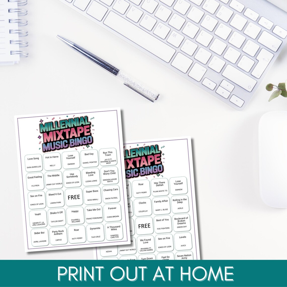 Millennial Mixtape Music Bingo – 00s & 10s Printable Party Game, 75 ...
