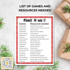 Christmas Minute to Win It Game Bundle, Fun Printables for Family, Kids ...