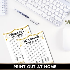 Printable Retirement Party Word Search Game, Icebreaker, Work Party for ...