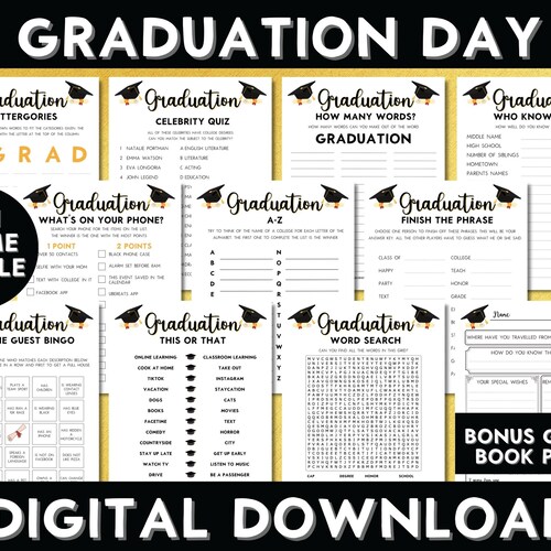 Graduation Party Games BUNDLE 5 Game Bundle High School - Etsy
