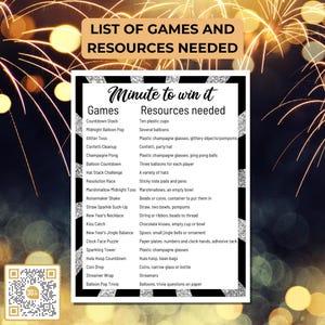 New Year Minute to Win It Game Bundle, Fun NYE Printables for Family ...