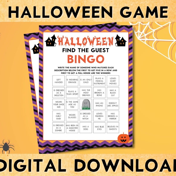 Instant Download Halloween Bingo - Etsy