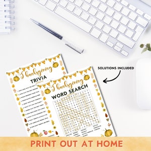 Printable Thanksgiving Games and Activities Bundle, 14 Games and ...