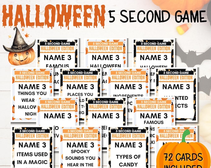 Halloween 5 Second Game, Printable Party Game for Teens and Adults, Fun ...
