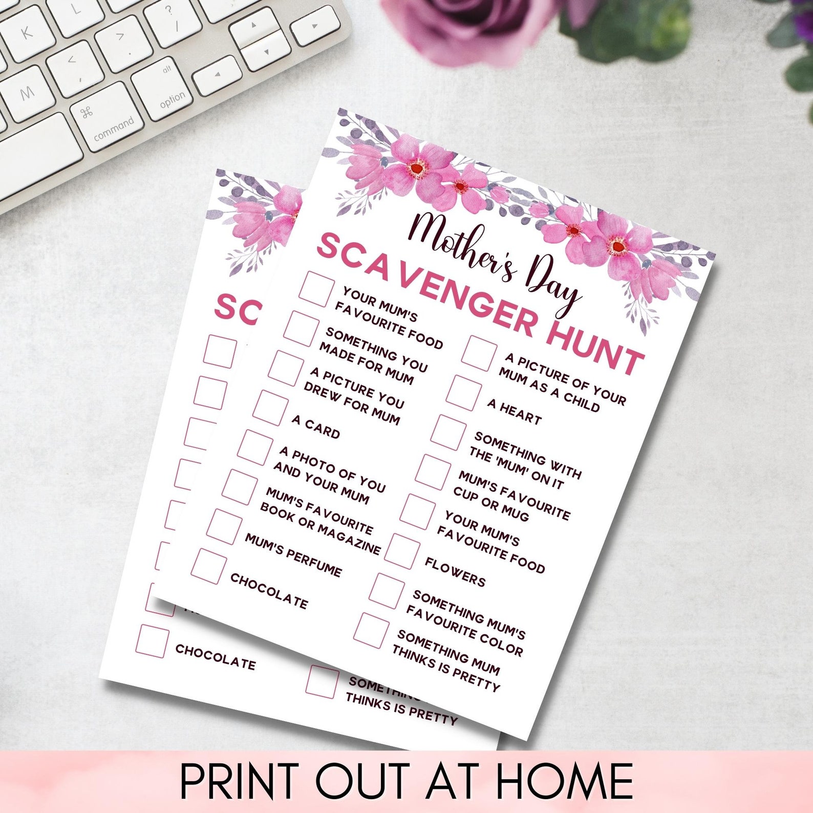 Printable Mother's Day Scavenger Hunt Game Family Game - Etsy