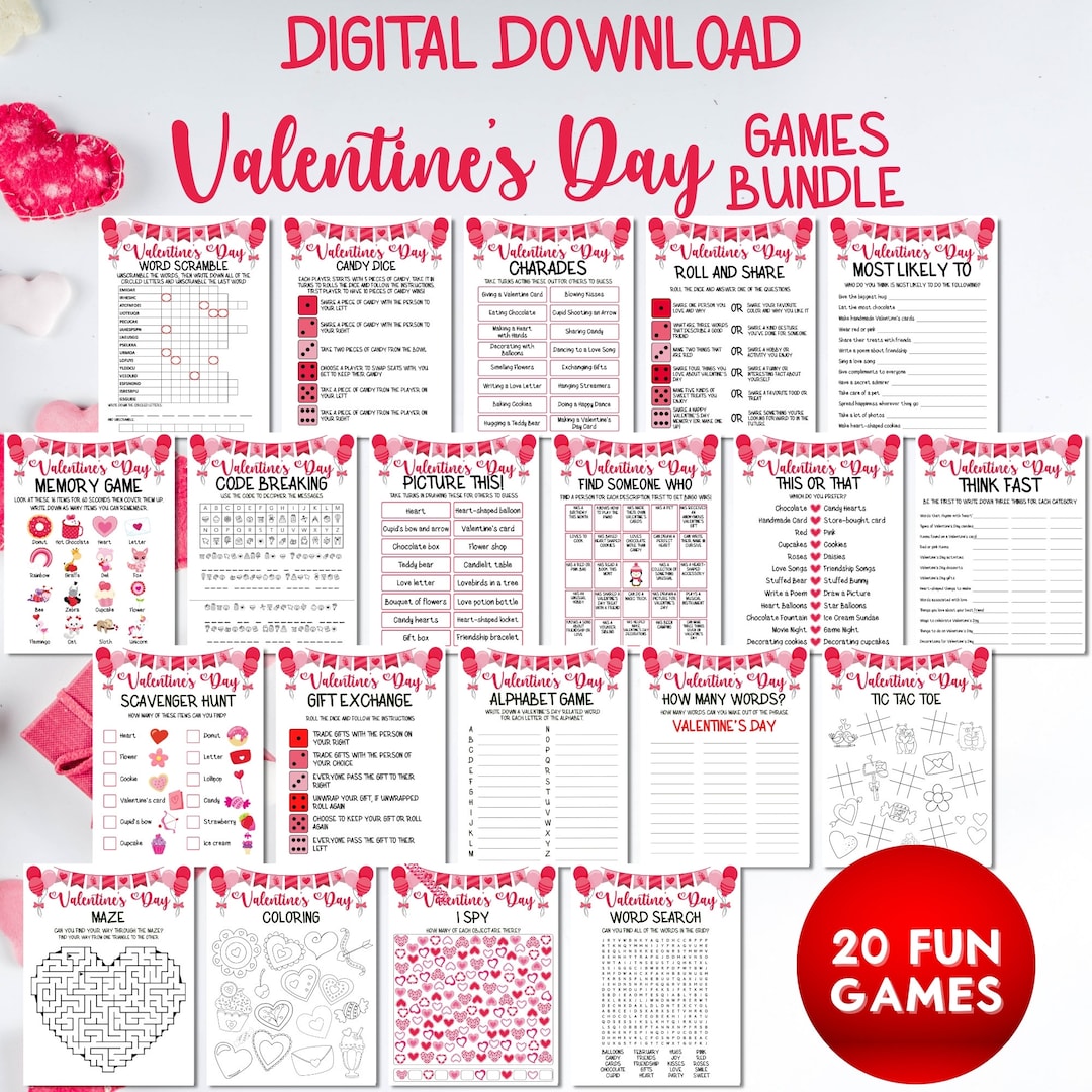 Valentines Day Games for Kids, Classroom Games, Valentines Games ...