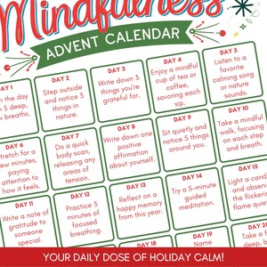 Mindfulness Advent Calendar, 25 Days of Mindful Activities for a ...