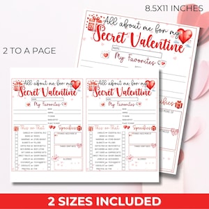 Secret Valentine Gift Exchange Ideas, Editable Template for Parties ...
