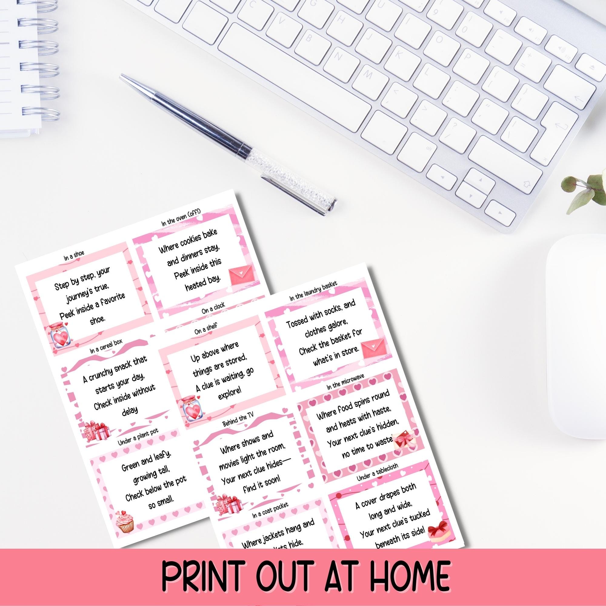 Valentines Scavenger Hunt for Kids, Indoor Valentine Game, Treasure ...