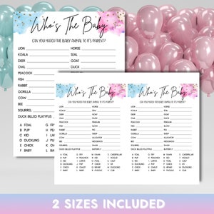 Gender Reveal Games Bundle, Blue Pink Gender Reveal, Party Games, Editable, Gender Reveal Games ...