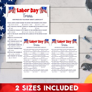 Labor Day Games Bundle, Printable, Trivia Quiz, Patriotic Party Game ...