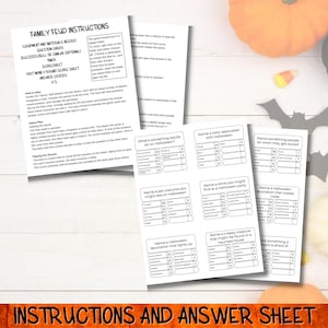 Halloween Friendly Feud Game, Printable Halloween Activity for Kids and ...