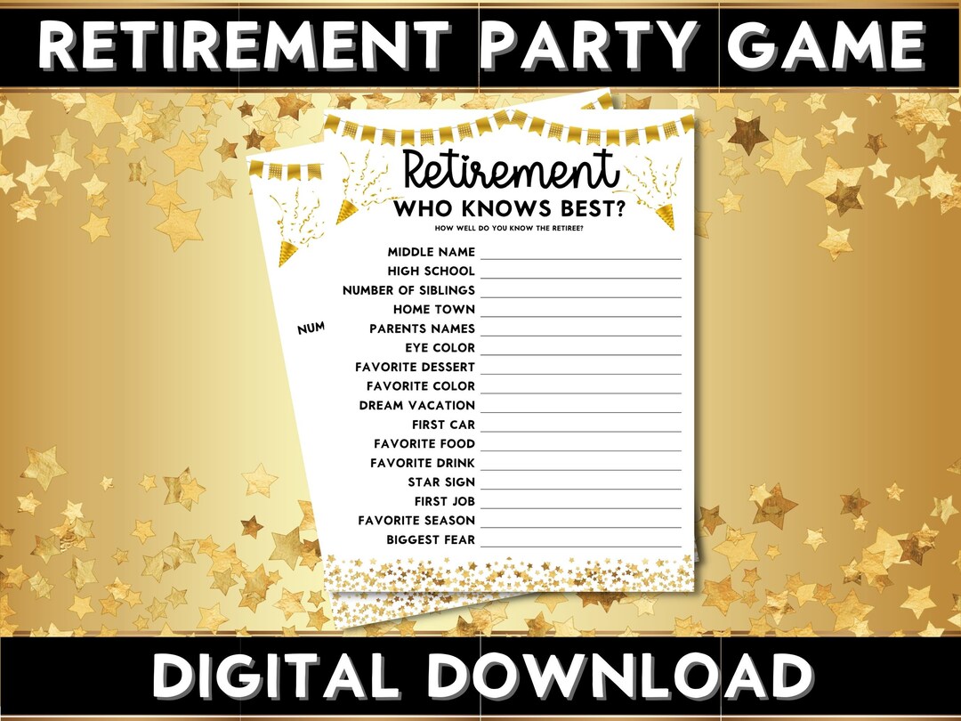 Retirement Party Game, Who Knows Best Icebreaker (digital Download) - Etsy