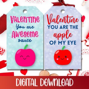 Classroom Valentine, Applesauce Valentines, Awesome Sauce Gift Tag ...