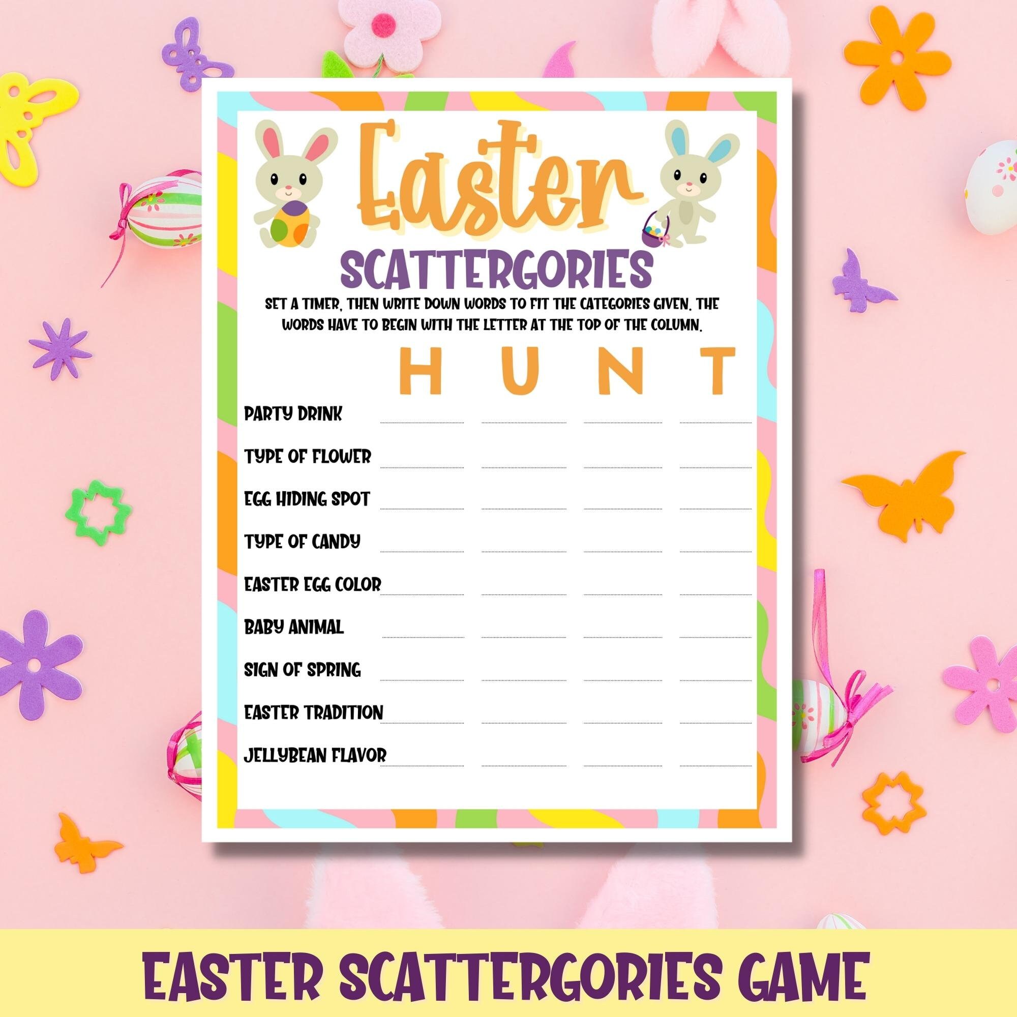 Printable Easter Scattergories Game, Classroom Party (digital PDF) - Etsy