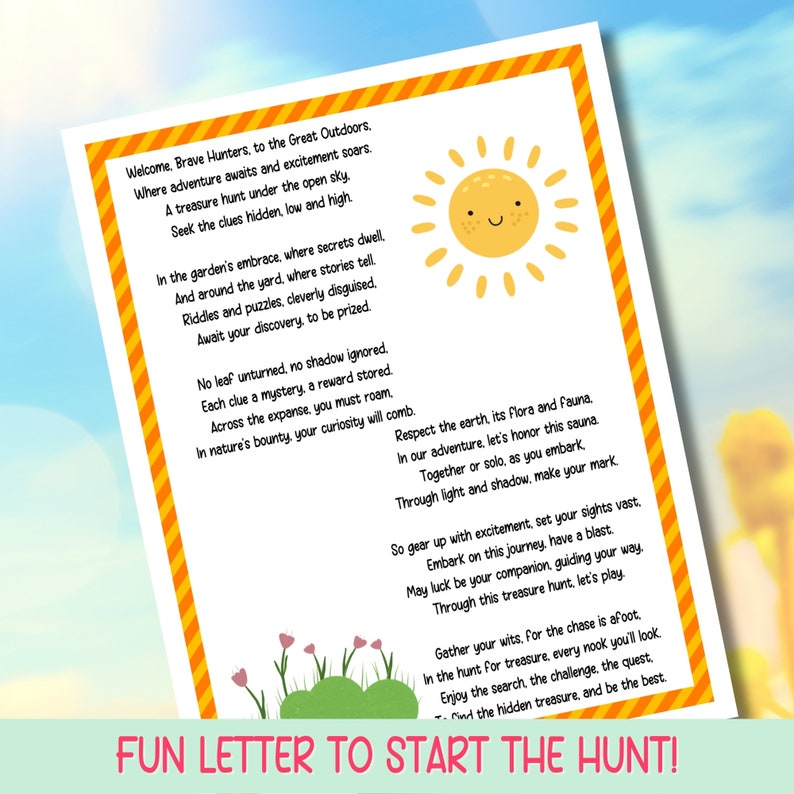 Summer Scavenger Hunt for Kids, Summertime Games, Outdoor Activity ...