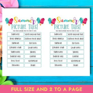 Summer Picture This Game, Printable Activity, Pool Party, Family Fun ...