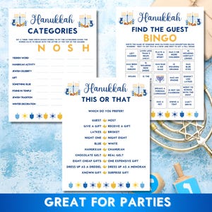 Hanukkah Games Bundle, Printable Family Activities for Kids and Adults ...