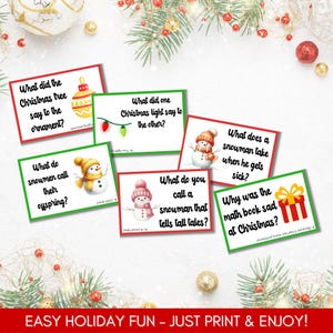 Christmas Joke Advent Cards, Fun Countdown to Christmas, 40 Printable ...