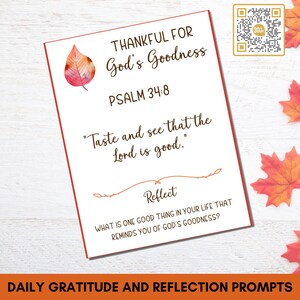 30 Days of Thankfulness Cards, Thanksgiving Gratitude, Daily Scripture ...