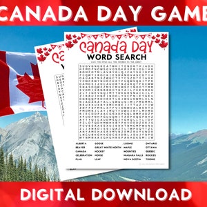 Canada Day Word Search, Printable, Instant Download, Party Game Night ...