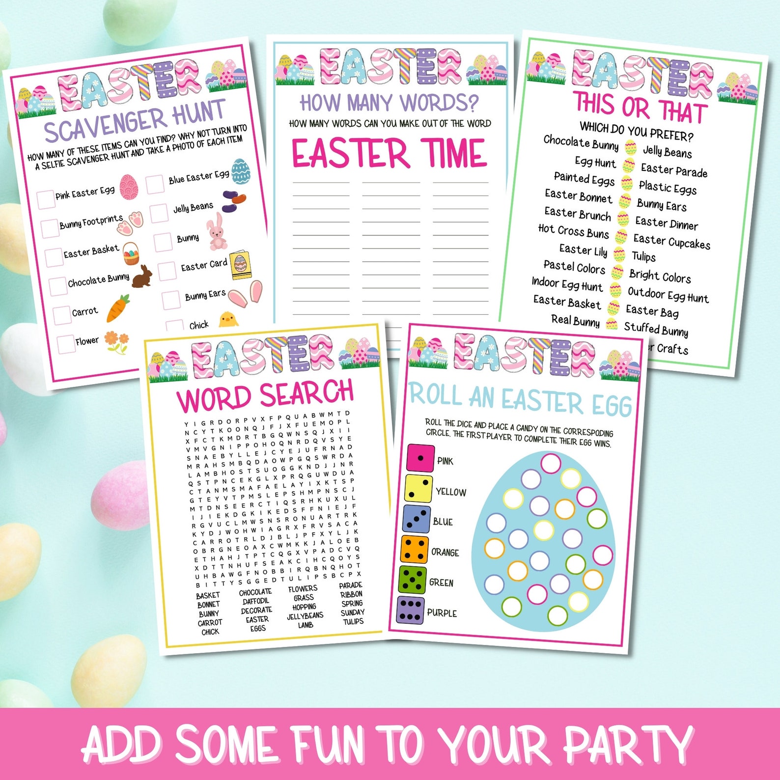 Easter Games for Kids, Easter Family Game, Easter Games Bundle ...