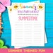 Summer How Many Words Game, Printable Activity, Pool Party, Family Fun ...