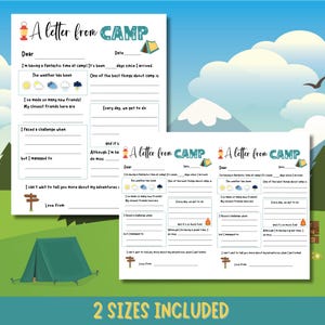 Printable Camp Letter for Kids, Summer Camp Stationery Set, Fill-in-the ...