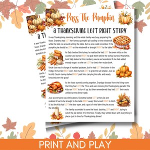 Pass the Pumpkin Game Printable, Thanksiving Party Activity for Kids ...