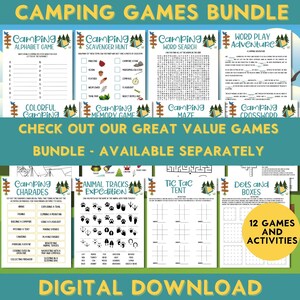 Camping Memory Game, Printable Camping Trip Game, Summer Camp, Family ...